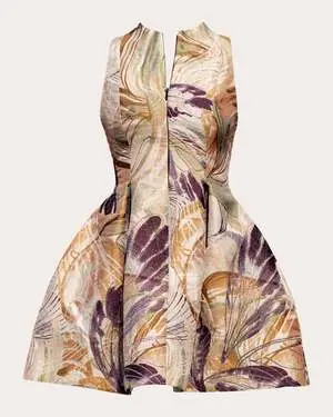 ANDREA IYAMAH Venti Vibra Jacquard Pleated Mini Dress