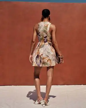 ANDREA IYAMAH Venti Vibra Jacquard Pleated Mini Dress