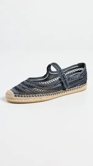 Tory Burch Open Weave Mary Jane Espadrilles - Bluestone