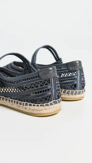 Tory Burch Open Weave Mary Jane Espadrilles - Bluestone