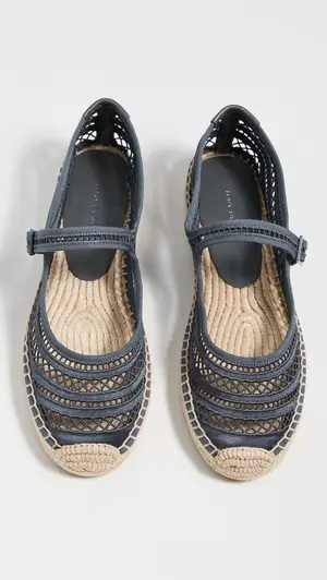 Tory Burch Open Weave Mary Jane Espadrilles - Bluestone
