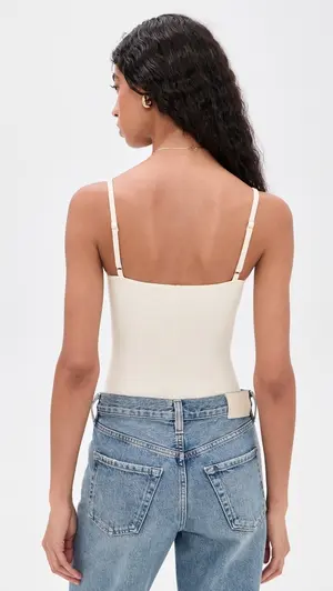 Commando Butter Luxe Straight Cami Thong Bodysuit - Ivory