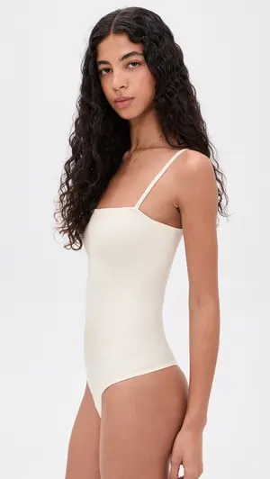 Commando Butter Luxe Straight Cami Thong Bodysuit - Ivory