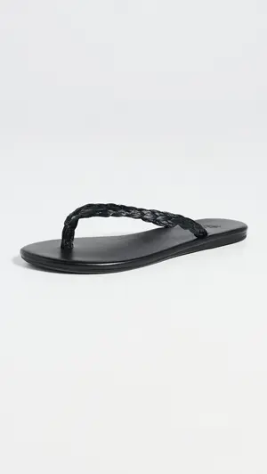 ANCIENT GREEK SANDALS Saionara Raffia Flip Flop - Black