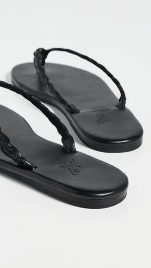 ANCIENT GREEK SANDALS Saionara Raffia Flip Flop - Black