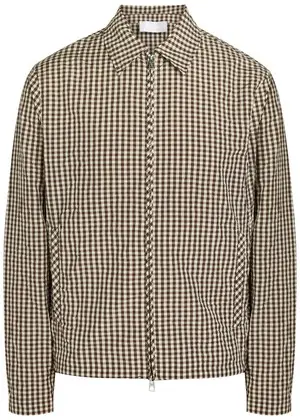 Moncler Gingham Crinkled Cotton-blend Jacket