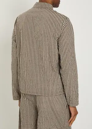Moncler Gingham Crinkled Cotton-blend Jacket