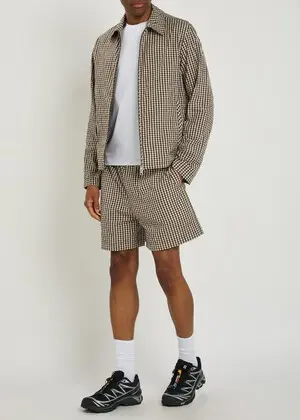Moncler Gingham Crinkled Cotton-blend Jacket