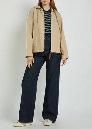 Moncler Sarracenia Hooded Shell Jacket - Beige