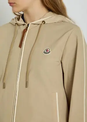 Moncler Sarracenia Hooded Shell Jacket - Beige
