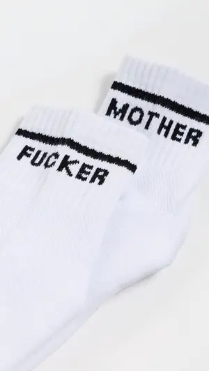 MOTHER Baby Steps Ankle Socks - White/black