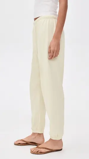 PERFECTWHITETEE Johnny French Terry Easy Sweatpants - Custard