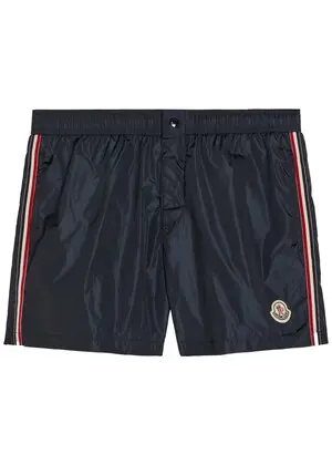 Moncler Logo Nylon Swim Shorts - Navy