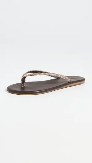 ANCIENT GREEK SANDALS Saionara Raffia Flip Flops - Brown