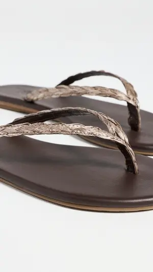 ANCIENT GREEK SANDALS Saionara Raffia Flip Flops - Brown
