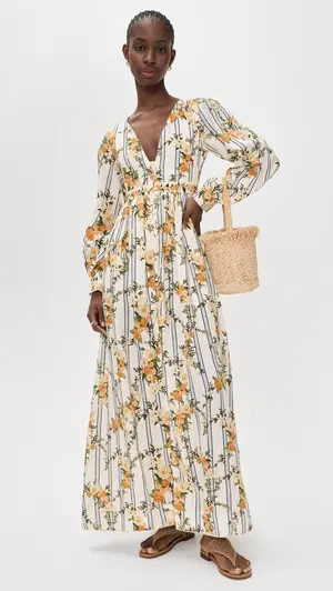 Agua Bendita Frambuesa Valle Linen Dress