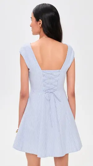 GUIZIO Leila Mini Dress - Blue/white