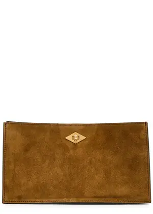 METIER Suede Clutch - Tan