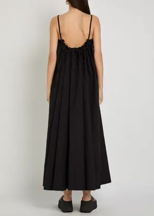 Studio Nicholson Gathered Cotton Midi Dress - Black