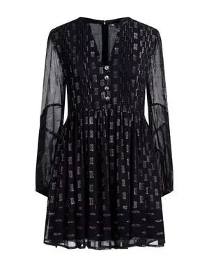 Maje Mini Dress Midnight Viscose And Metal Fiber - Blue