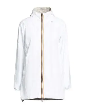 K-WAY Recycled Nylon Windbreaker With Hood And Zipper Closure - White