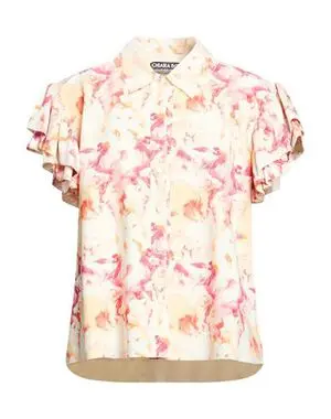 Chiara Boni La Petite Robe Ruched Floral-print Shirt - Orange
