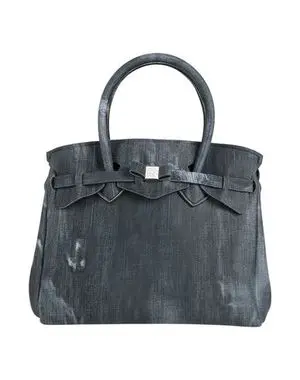 Save My Bag Two-tone Tote Bag With Bow Detail - Grey