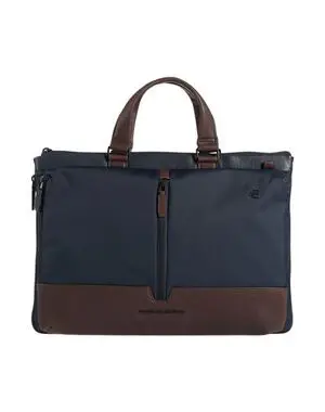 PIQUADRO Handbag In Cow Leather, Nylon, Polyester And Metal - Blue