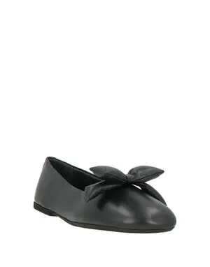 N°21 Leather Ballet Flats With Bow Detailing - Black