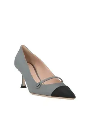 N°21 Two-tone Satin Pumps With Kitten Heel - Grey