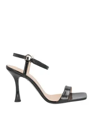 INUOVO Patent Leather Square Toe Heeled Sandals