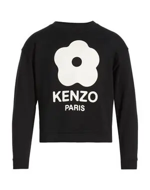 Kenzo Cotton Sweatshirt With Graphic Print - Black
