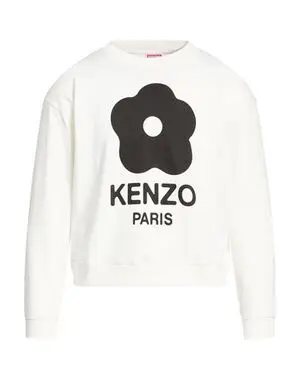 Kenzo Cotton Sweatshirt With Graphic Print - Ivory
