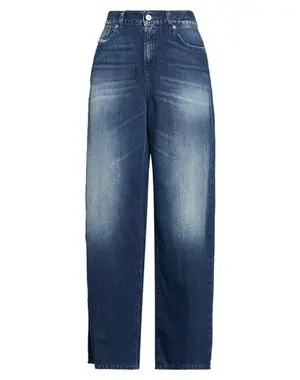 DIESEL® Wide-leg Cotton And Linen Blend Jeans - Blue