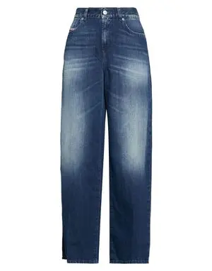 DIESEL® Wide-leg Cotton And Linen Blend Jeans - Blue
