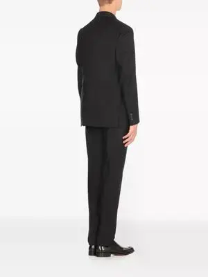 Caruso Notched-lapel Single-breasted Suit - Black