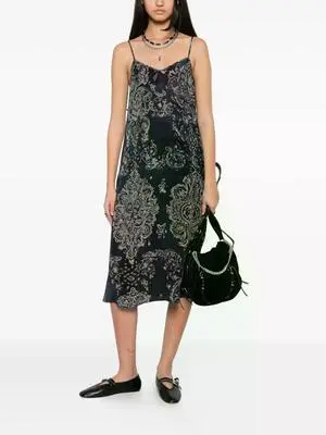 R13 Medallion-print Midi Dress - Black