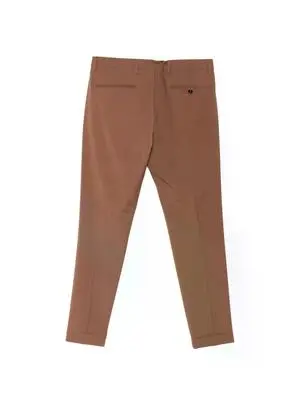 MICHAEL COAL Mc Frederick Pressed-crease Turn-up Trousers - Brown