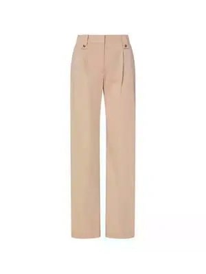 Liu Jo Pleated Trousers With Gold-tone Button Details - Neutrals