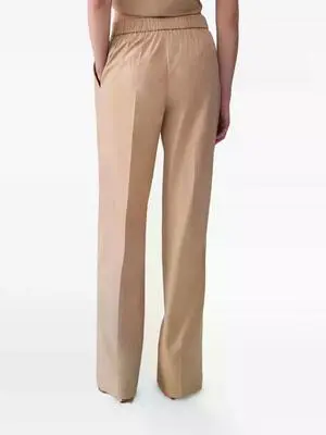 Liu Jo Pleated Trousers With Gold-tone Button Details - Neutrals