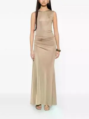 Tove Lelani Ruched Maxi Dress - Neutrals