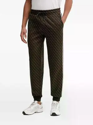 Guess Monogram-print Side-stripe Track Pants - Brown