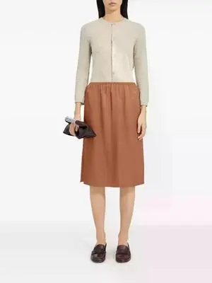MAISON MARGIELA Satin Midi Skirt - Brown
