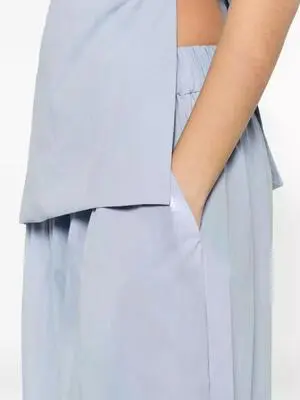 ST. AGNI Relaxed Wide-leg Trousers - Blue