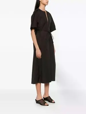 Veronique Leroy Belted V-neck Midi Dress