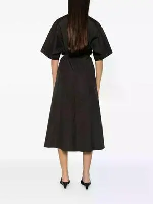 Veronique Leroy Belted V-neck Midi Dress