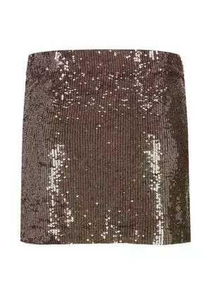 P.a.r.o.s.h Sequin-embellished Mini Skirt - Brown