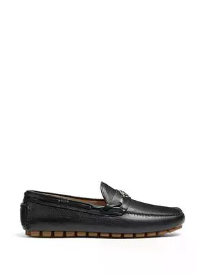Valentino Garavani Buffalo Leather Driver Loafers - Black