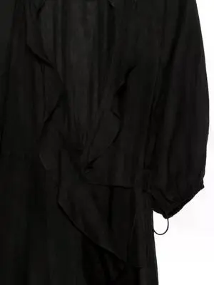 Marella Ruffled Wrap Dress - Black