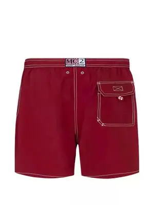 MC2 SAINT BARTH Patmos Contrast-stitch Swim Shorts - Red